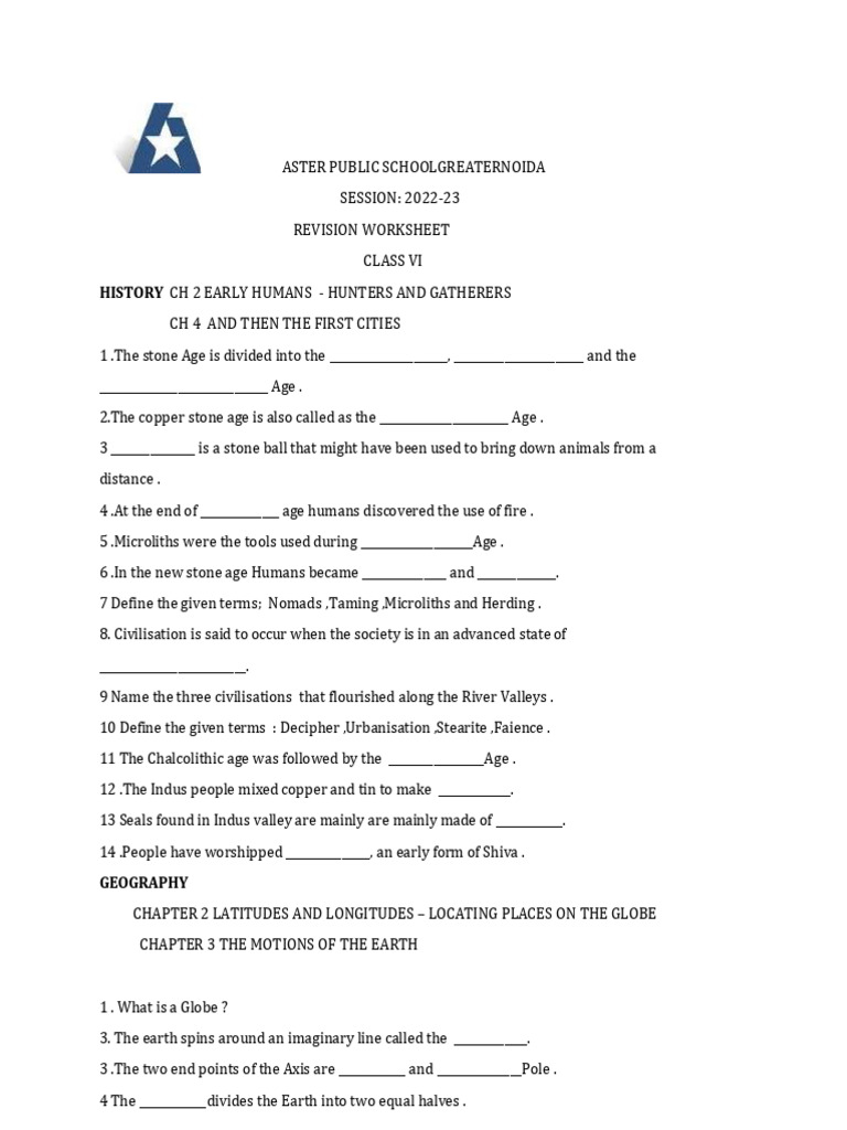 SST Revision Worksheet | PDF | Latitude | Tropics