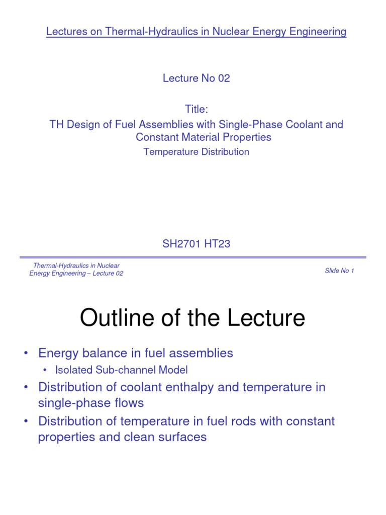 SH2701 Handouts L02 | PDF | Coolant | Heat