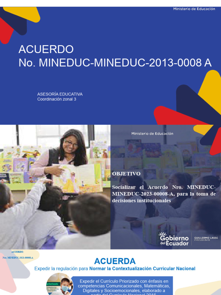 Acuerdo 0008a Mineduc - MN | PDF | Plan de estudios | Maestros