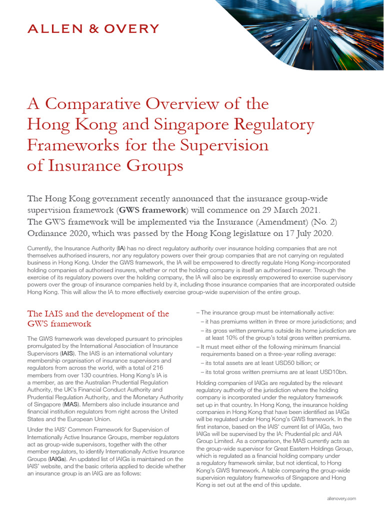 A Comparative Overview of The Hong Kong and Singapore Regulatory ... A Comparative Overview of The Hong Kong and Singapore Regulatory ...