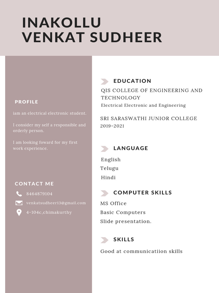 White Simple Student CV Resume | PDF