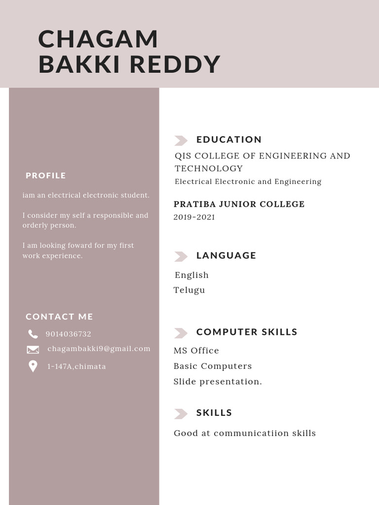 Electrical Engineering Student Profile | PDF