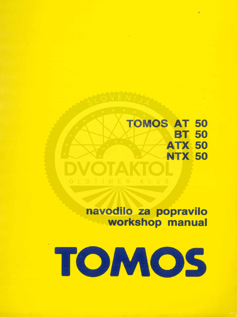 Navodilo Za Popravilo Tomos at 50 BT 50 Atx 50 NTX 50 | PDF