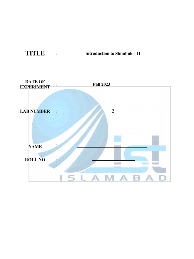 Lab2 - Intro To Simulink - 200927 | PDF | Matlab | Sampling (Signal Processing)