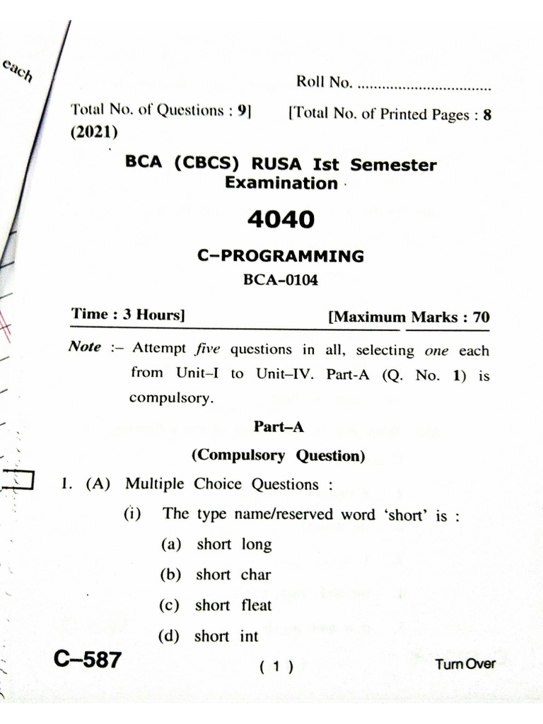 C-Programming PYQ | PDF