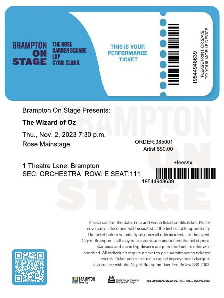 WOZ Tickets - K&D | PDF