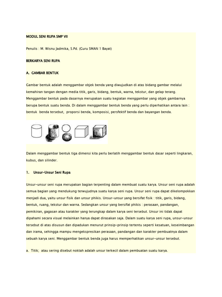 Modul Seni Rupa | PDF