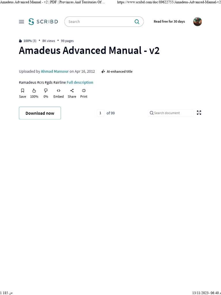 Amadeus Advanced Manual - v2: Ahmad Mansour Full Description | PDF | Software Engineering ...