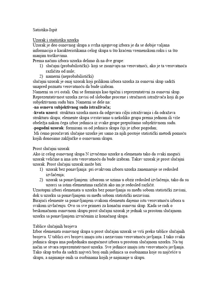 Statistika II Kolokvijum | PDF