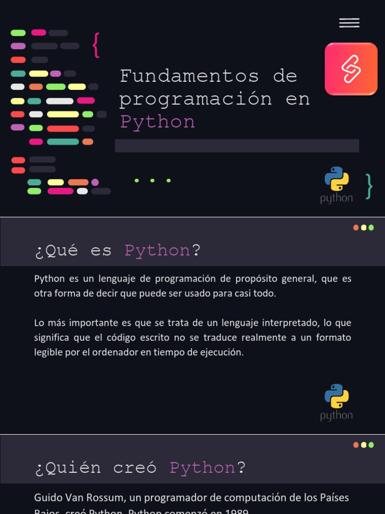 Fundamentos de Python | Descargar gratis PDF | Lenguaje de programación | Programación de ...