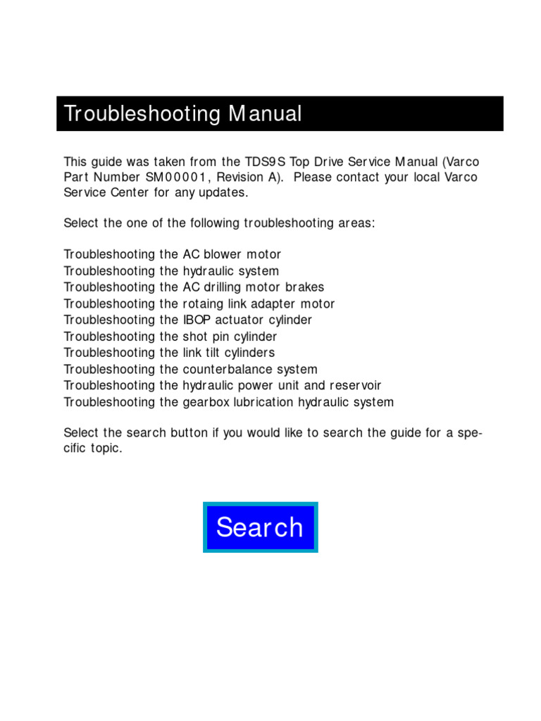 TDS-9S Troubleshooting Guide | PDF | Valve | Brake