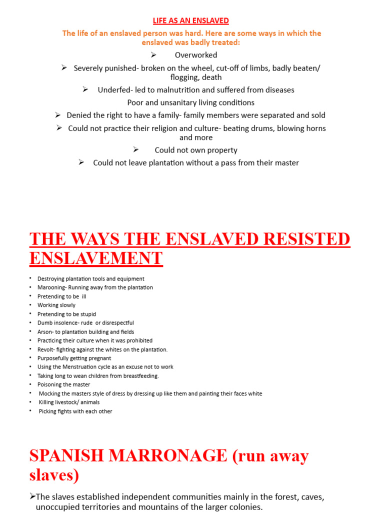 Resistance and Revolt powerpoint | PDF | Slavery | African Diaspora