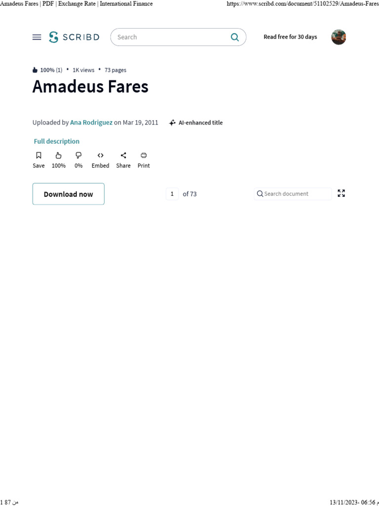 Amadeus Fares: Download Now | PDF | Scribd | Business