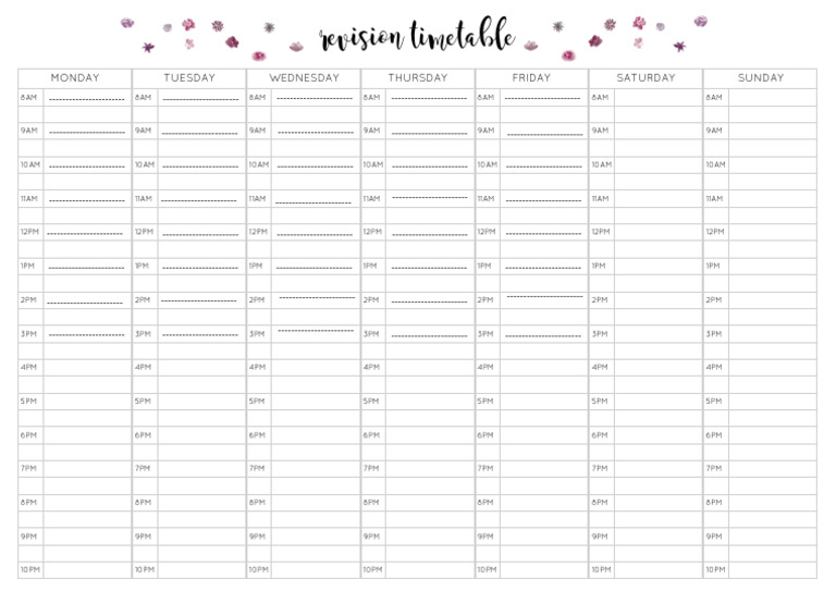 Revision Timetable | PDF