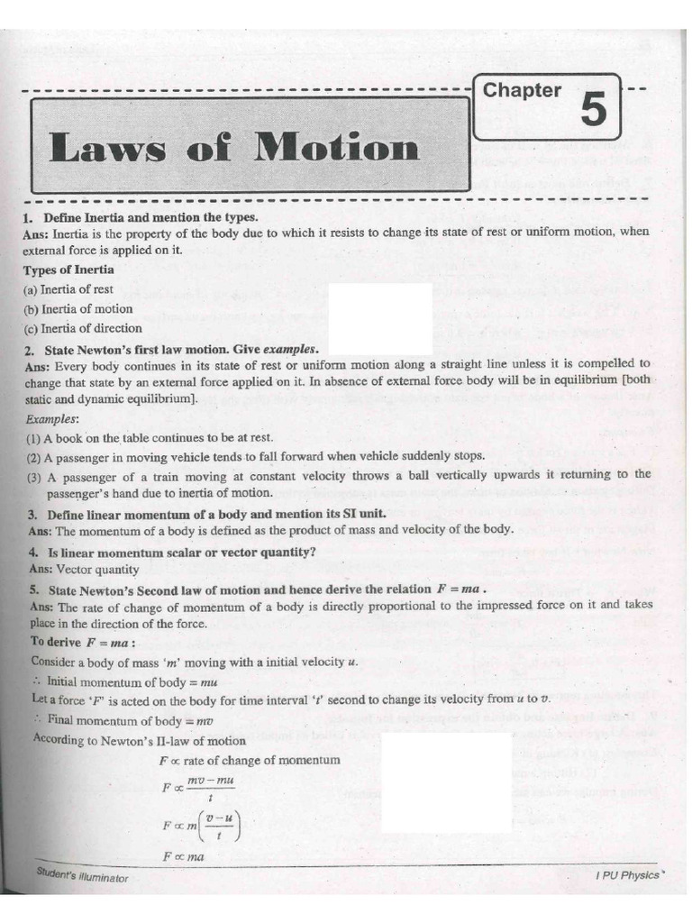 Laws of Motion Study Material | PDF
