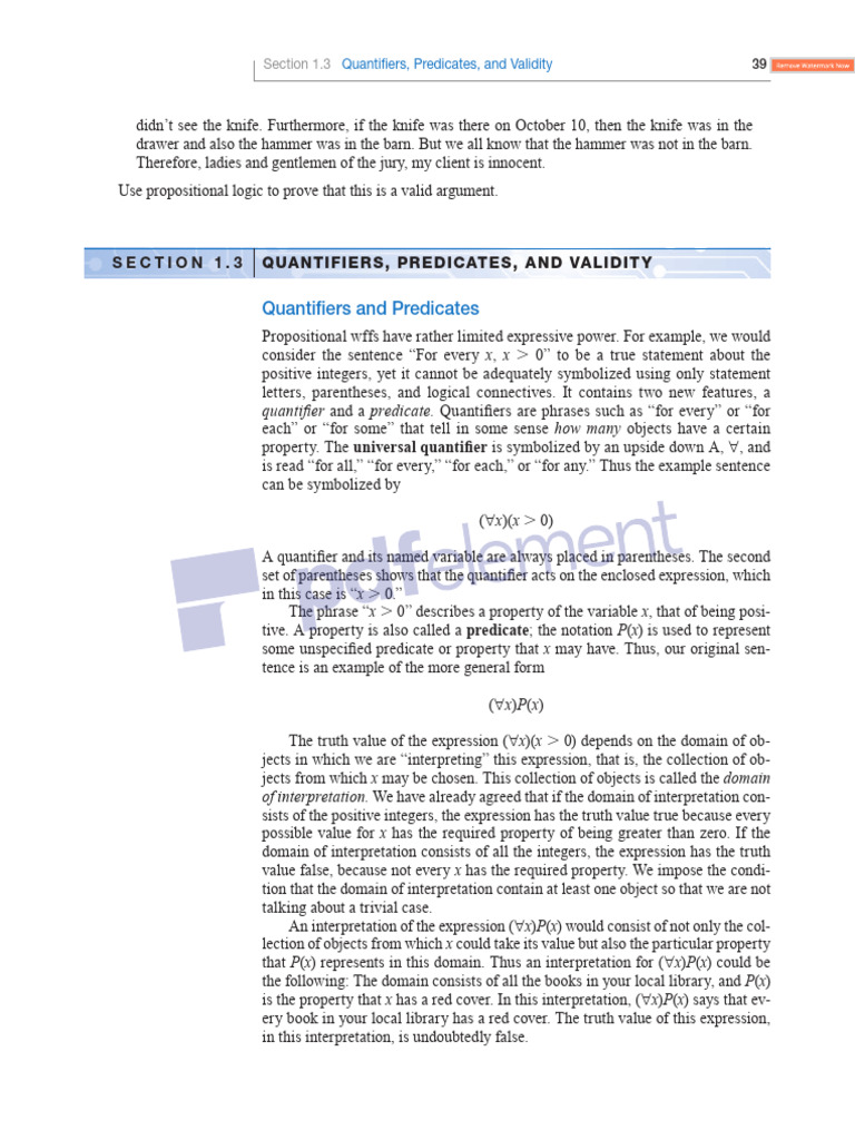 02 - Quantifiers | PDF | Interpretation (Logic) | First Order Logic 02 - Quantifiers | PDF | Interpretation (Logic) | First Order Logic