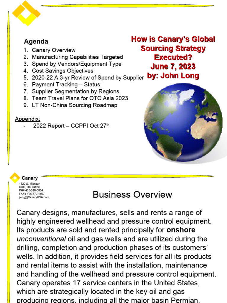 Canary Global Sourcing - 2023 | PDF | Valve | Casing (Borehole)