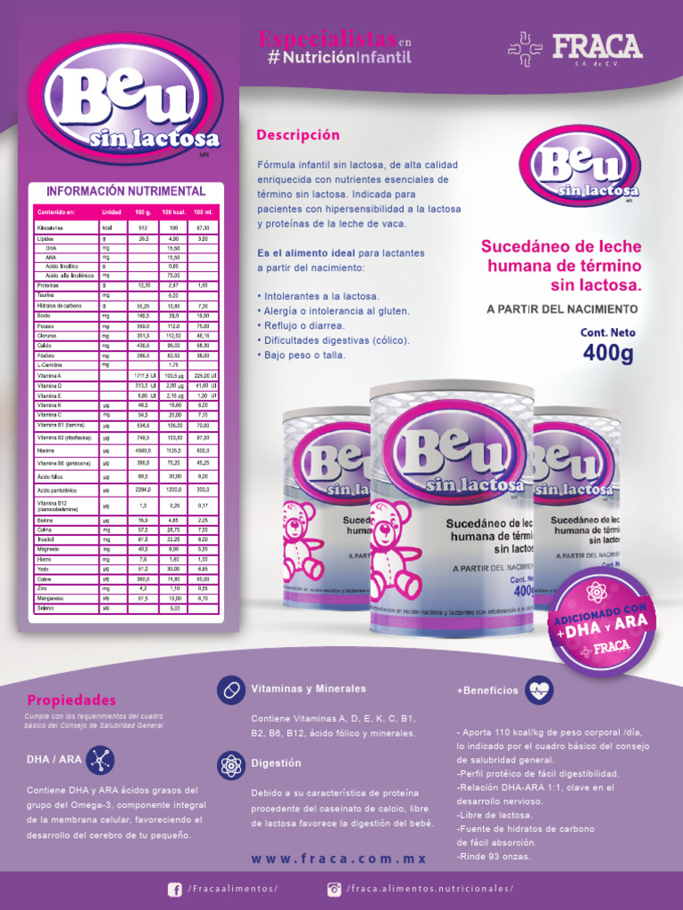 Beu Sin Lactosa IPPS W | PDF | Digestión | Proteínas