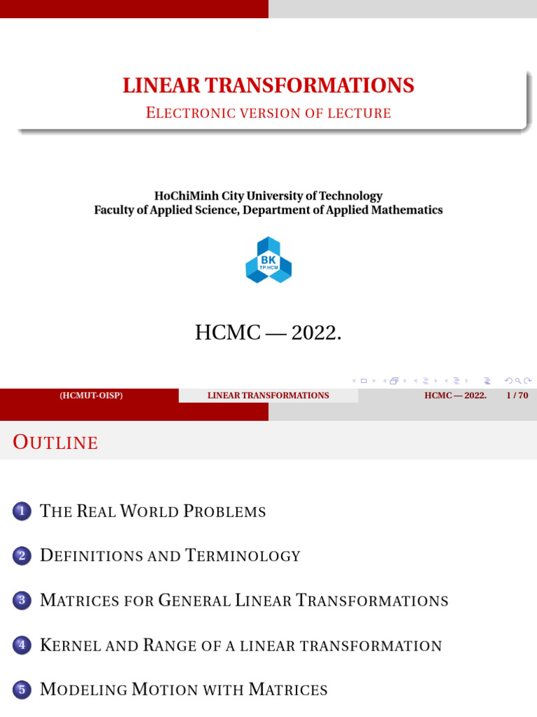 Linear Transformation | PDF | Linear Map | Matrix (Mathematics)