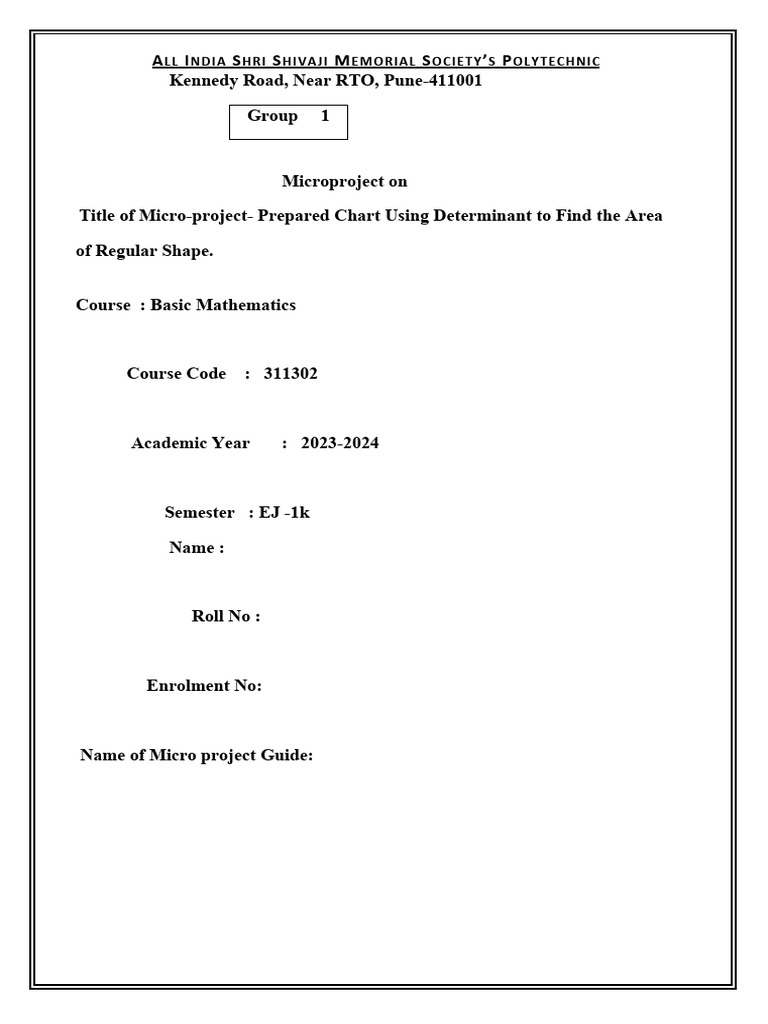 Micro-Project 2023-2024 Div G | PDF | Mathematics | Teachers