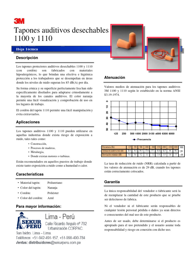 Tapon Auditivo Espuma 3M | PDF
