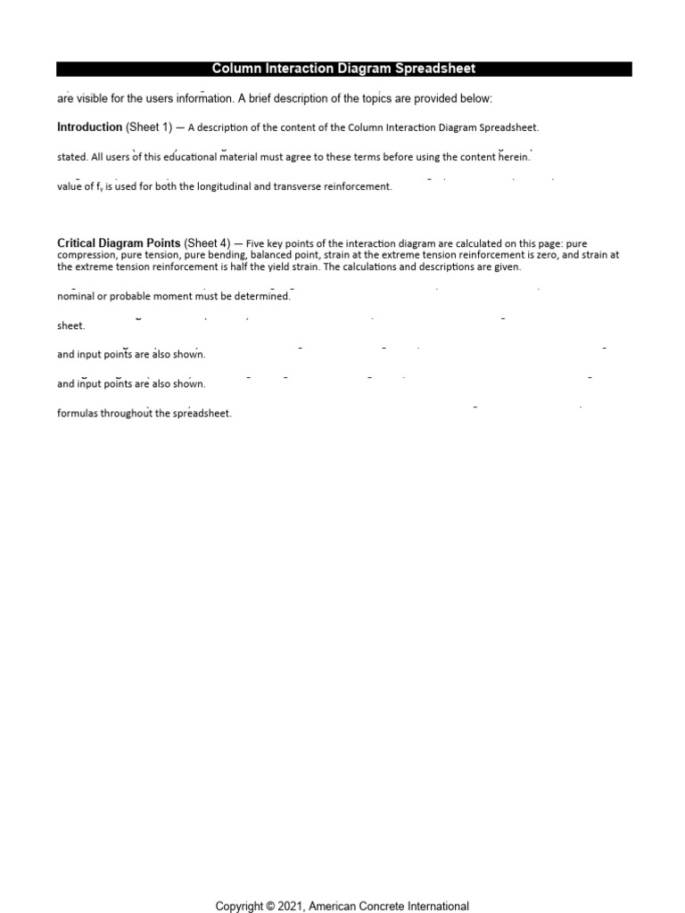 Column Interaction Diagrams Spreadsheet | PDF | Spreadsheet | Physical ...