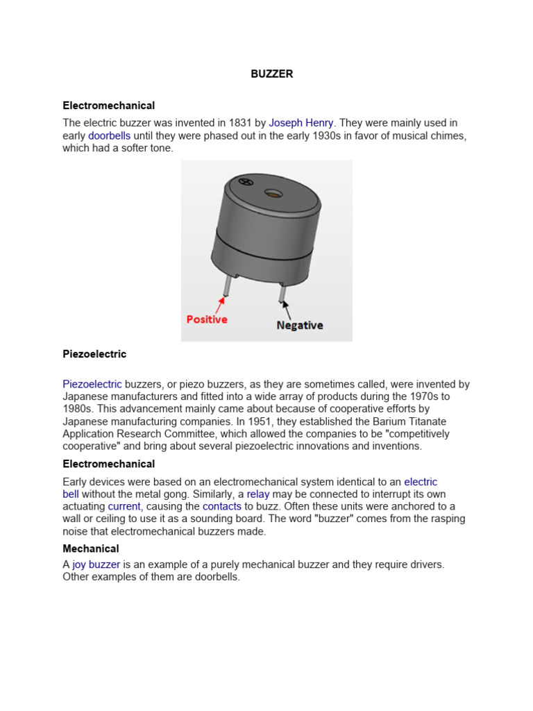 Buzzer | PDF