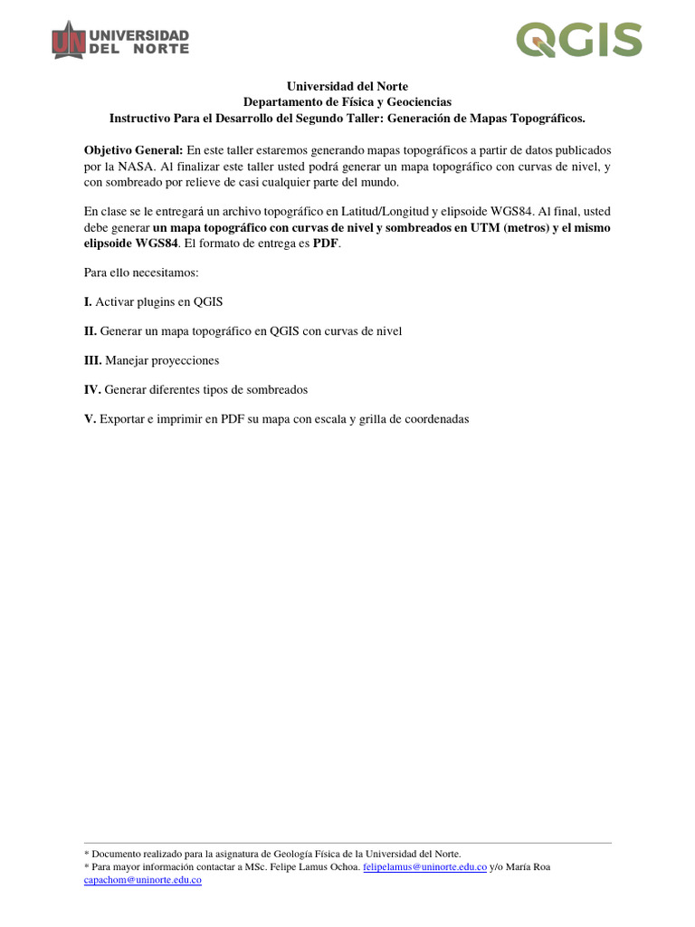 Taller 2 (1) (1) | PDF | Datos geográficos e información | Geodesia