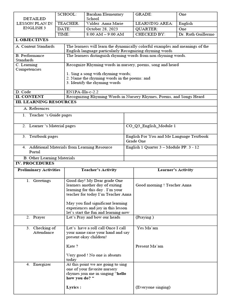 English Anna DLP Final | PDF | Learning | Teachers