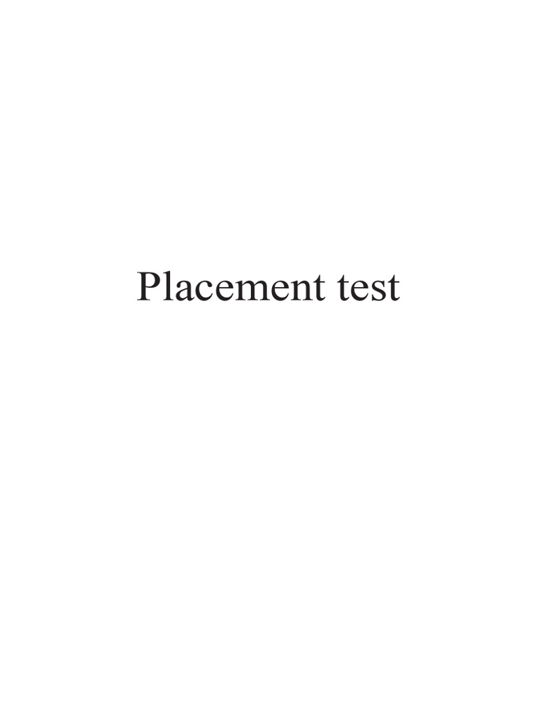 Placement Test | PDF