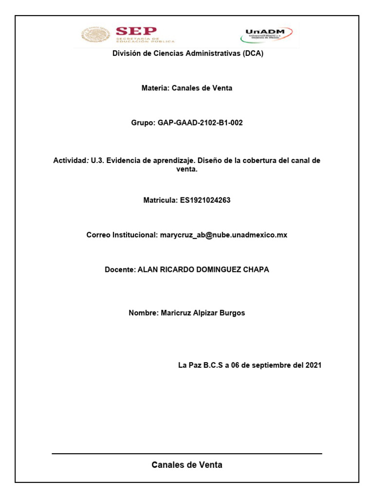 Gcav U3 Ea Maab | PDF | Marketing | Logística