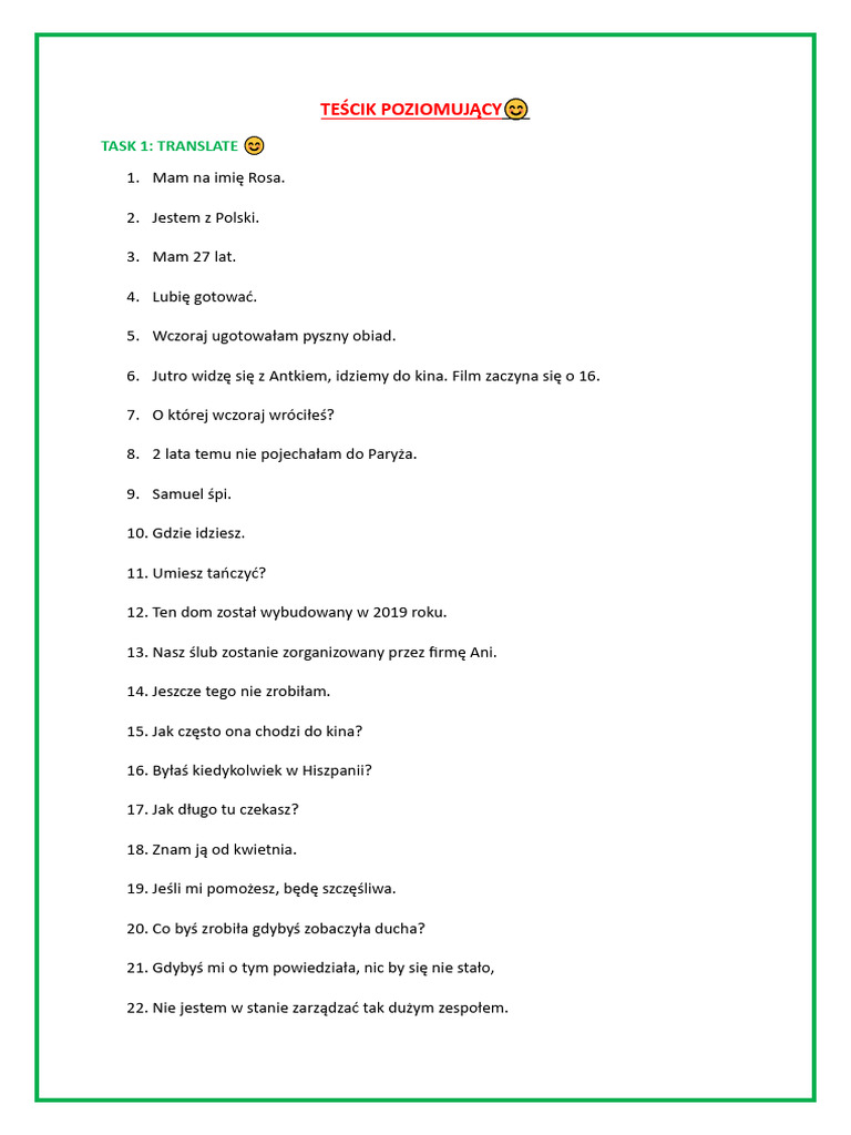 Level Checking Quiz | PDF