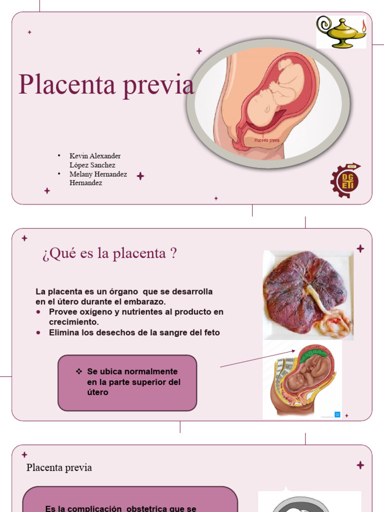 Tipos y complicaciones de placenta previa | PDF | Feto | El embarazo