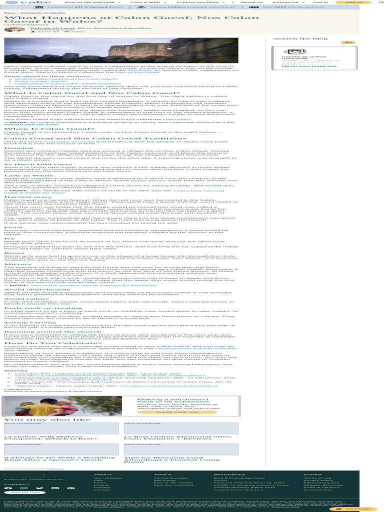 What Happens at Calan Gaeaf, Nos Calan Gaeaf in Wales Cake Blog | PDF