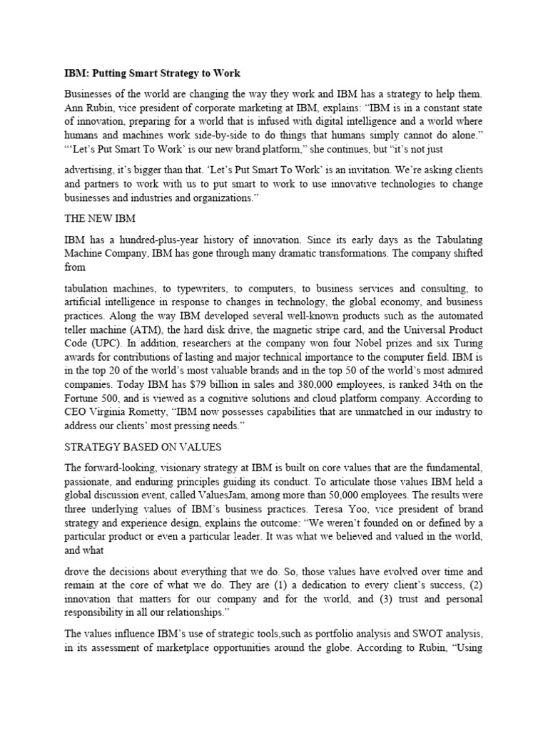 Case Study - IBM | PDF | Ibm | Marketing