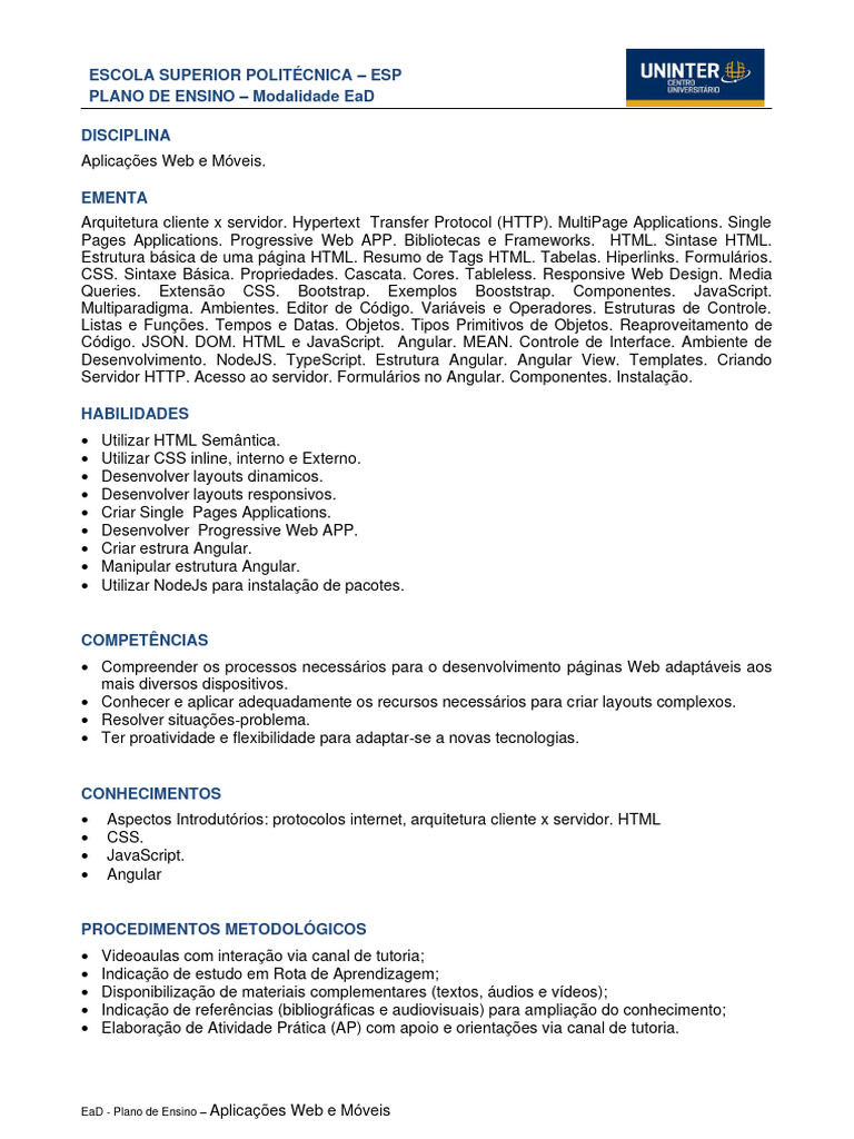 Aplicacoes Web e Moveis | PDF | Script Java | Html