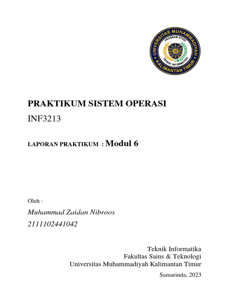 Laporan Praktikum Sistem Operasi - 2111102441042 (Modul 6) | PDF