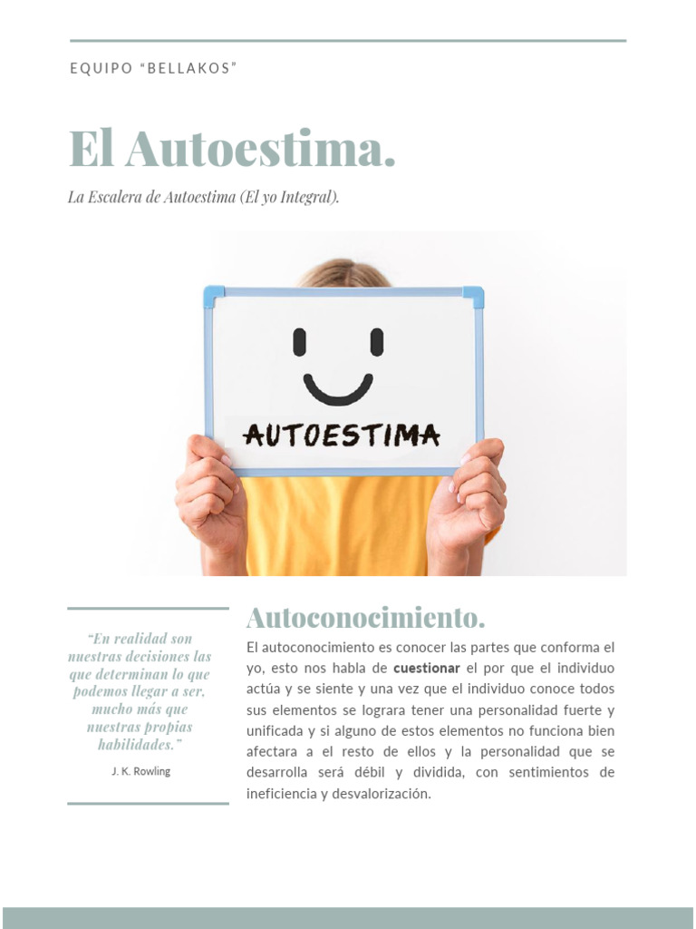 P3-El Yo Integral | PDF | Autoestima | Psicología Social