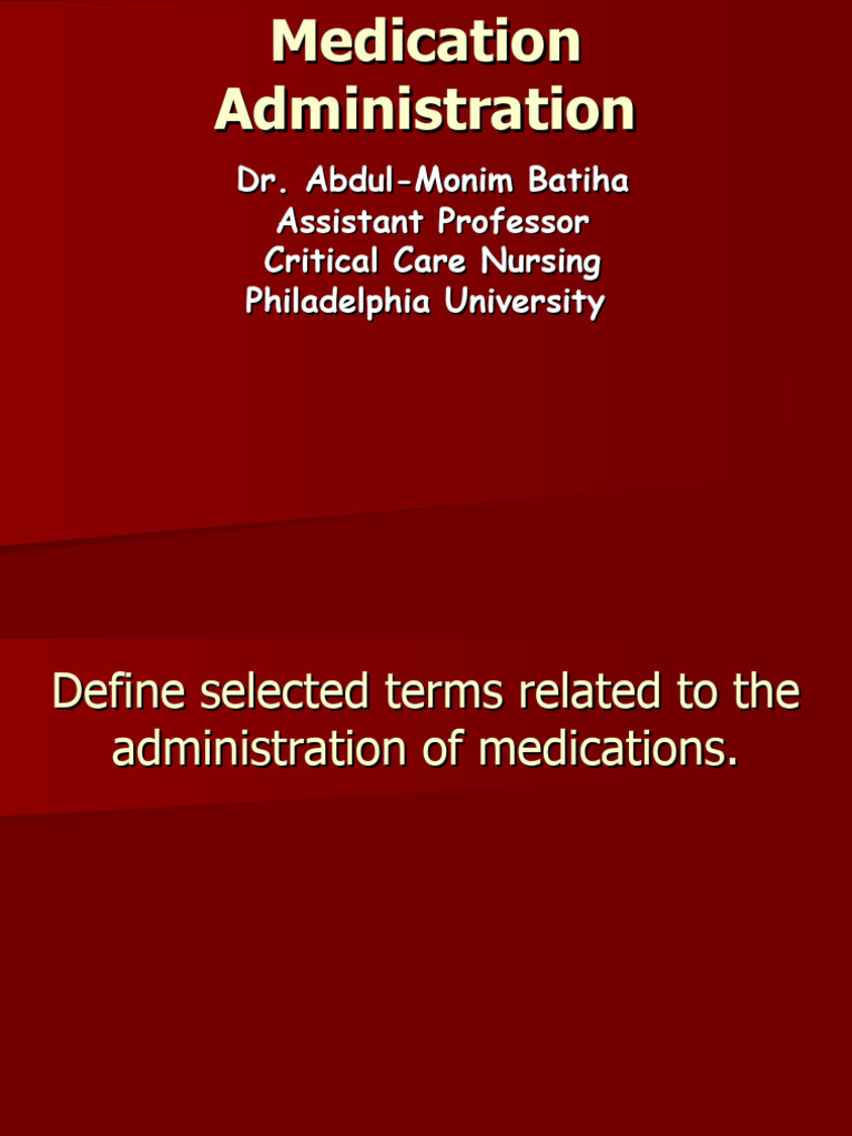 Medication Administration | PDF | Pharmacy | Therapy