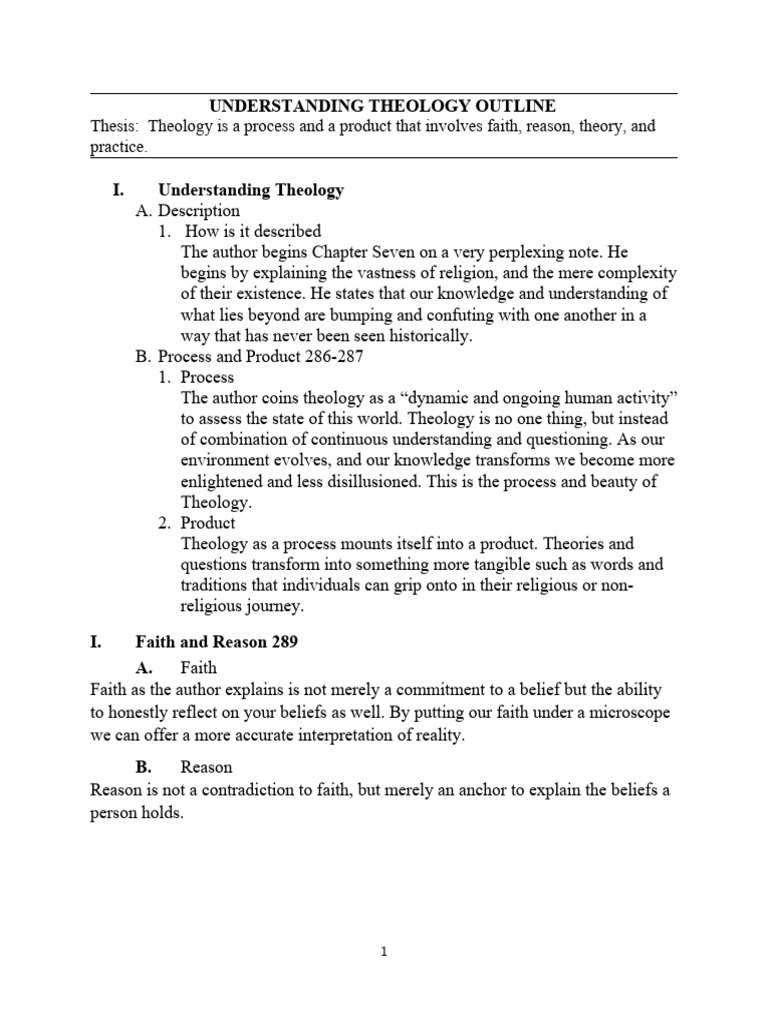 Understanding Theology Outline (Draft) | PDF | Theology | Faith
