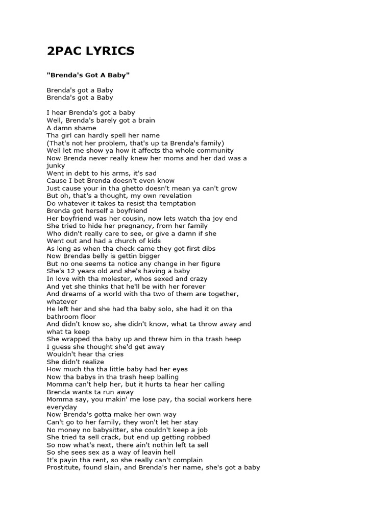 Brenda's Got A Baby | PDF