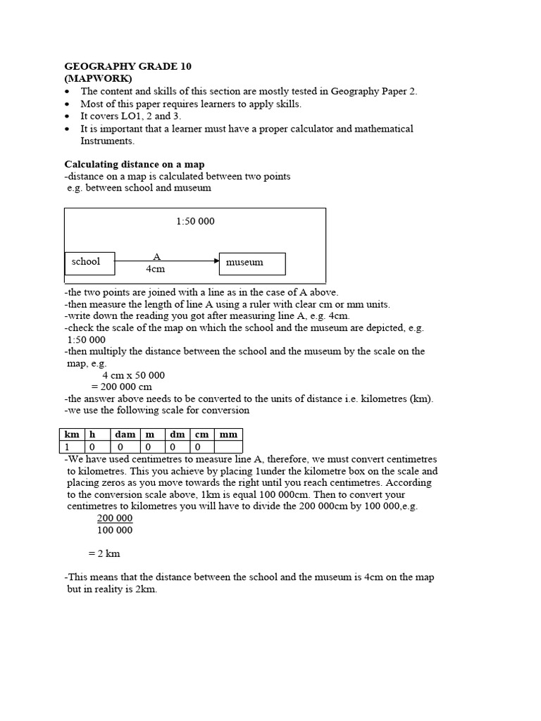 Grade 10 Geography Map Skills Guide | PDF | Geometric Measurement | Space