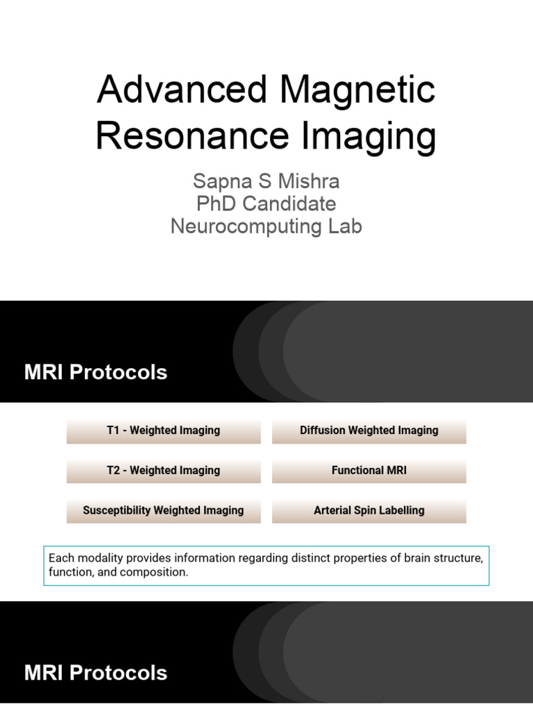 Advanced Magnetic Resonance Imaging | PDF | Magnetic Resonance Imaging | Signal Processing
