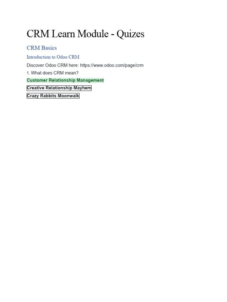 02.CRM Learn Module | PDF | Customer Relationship Management | Sales