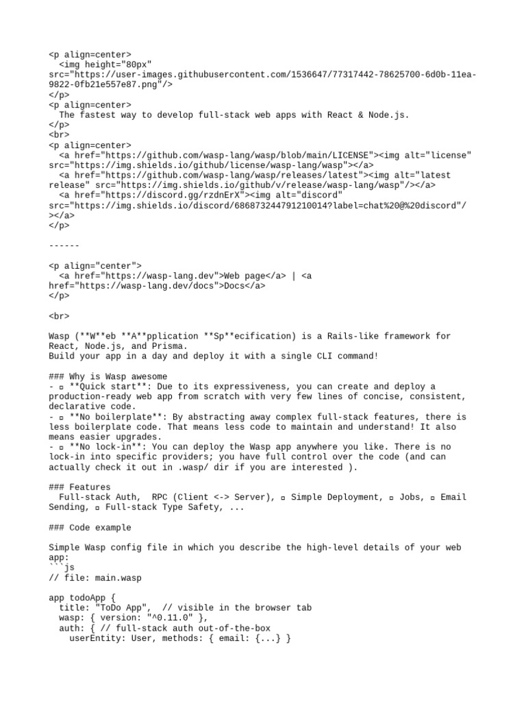 Wasp | PDF | Web Application | Compiler