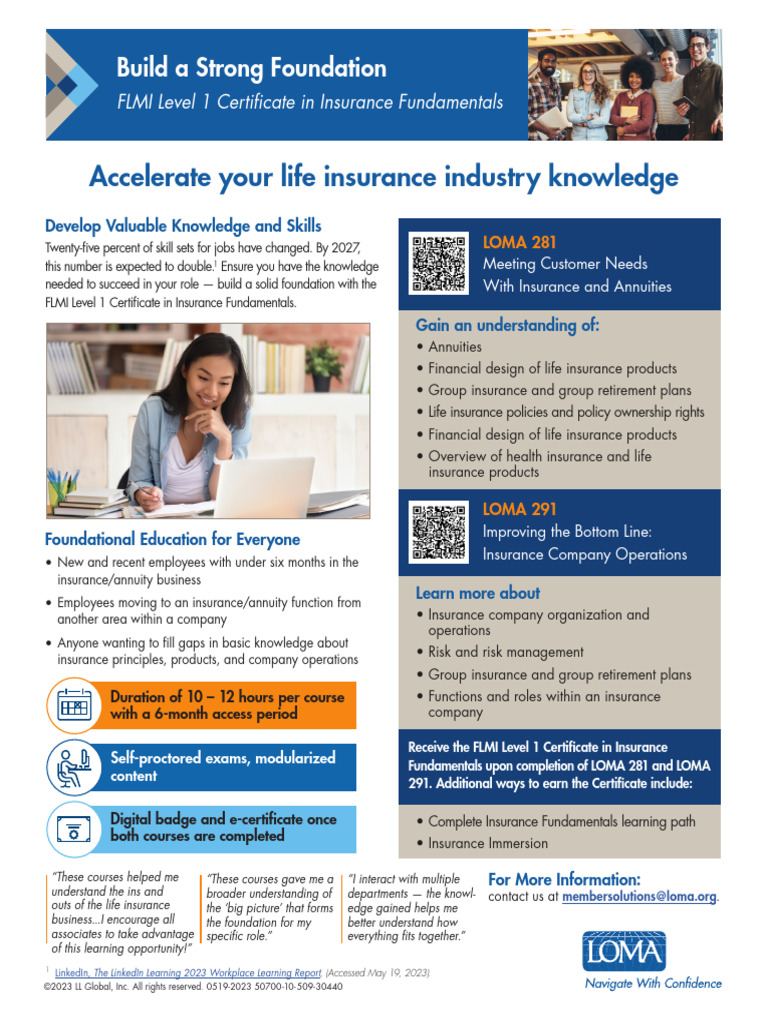 FLMI Level 1 Certificate Flyer | PDF | Insurance | Life Insurance