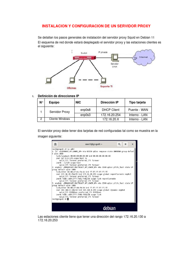 Configurar Servidor Proxy-Firewall Con Squid | PDF | Servidor proxy | Windows 10