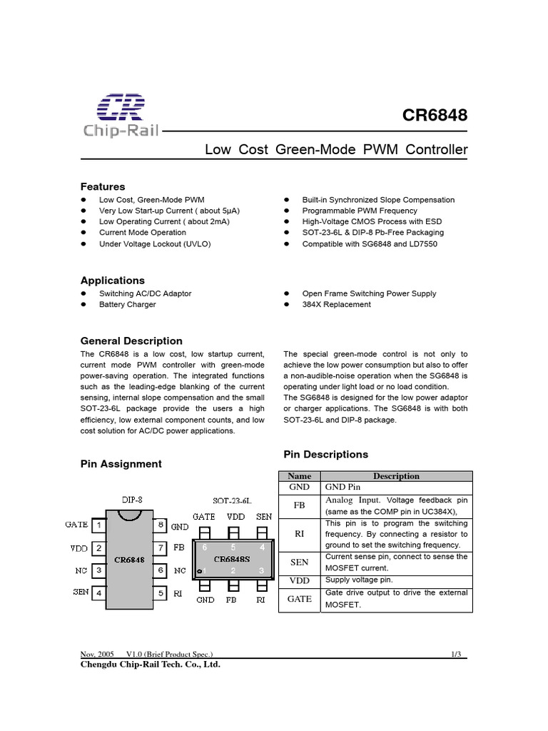 CR6848 Chip Rail | PDF | Electronic Circuits | Computer Science