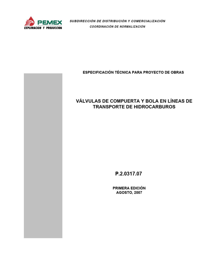 Valvulas de Compuerta y Bola en Lineas de Hidrocarburos | PDF | Ingeniería mecánica