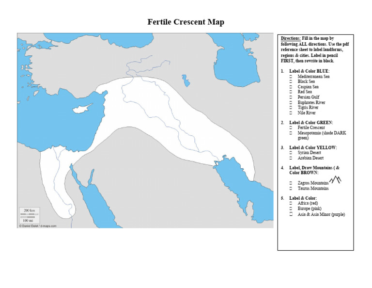 Geography Activity: Fertile Crescent | PDF